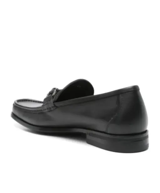 FERRAGAMO Metal-buckle Loafers - Black