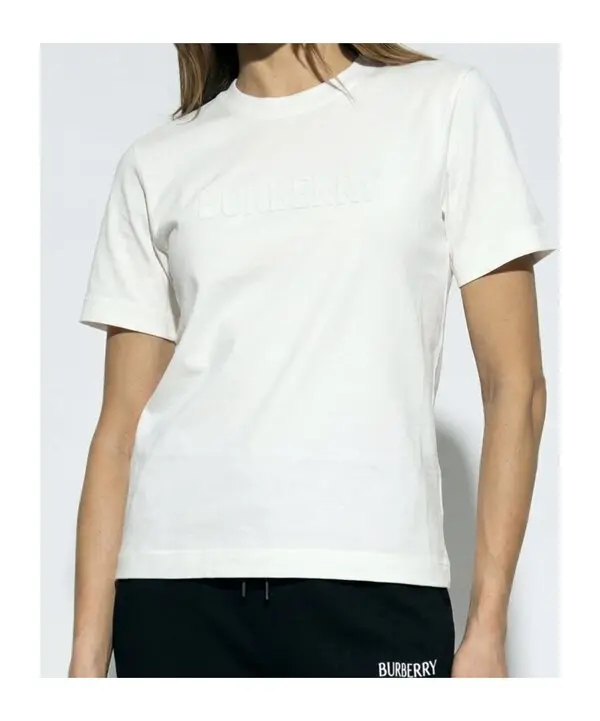 Burberry Logo Detailed Crewneck T-shirt - White