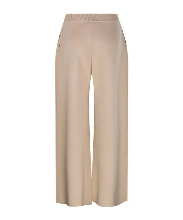 Max Mara Wide Leg Pants With Logo Embroidery