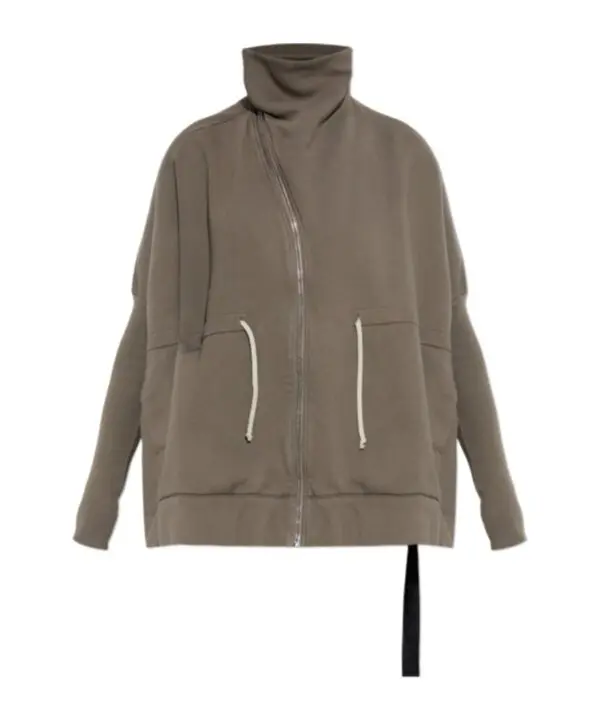 Rick Owens Oversized Zipped Sweatshirt - Green