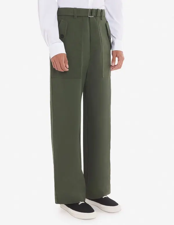 Maison Kitsuné Mid-waisted Straight-leg Trousers - Green