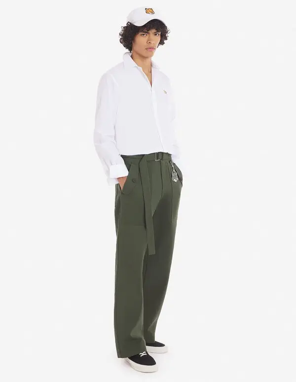 Maison Kitsuné Mid-waisted Straight-leg Trousers - Green