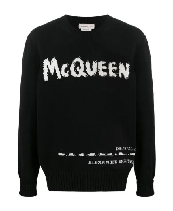 Alexander McQueen Graffiti Logo Intarsia Knitted Jumper - No
