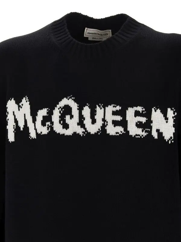 Alexander McQueen Graffiti Logo Intarsia Knitted Jumper - No