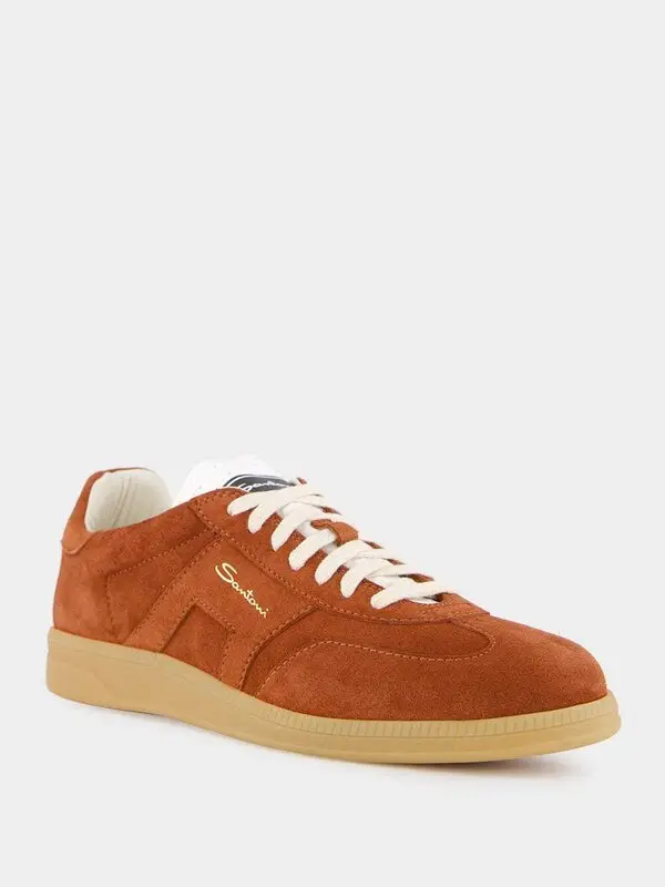 Santoni Lace-up Suede Sneakers