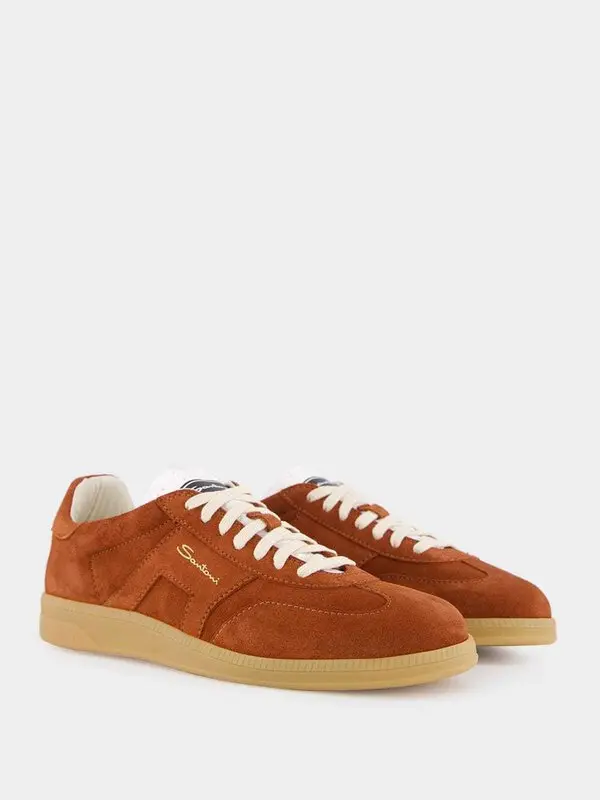 Santoni Lace-up Suede Sneakers