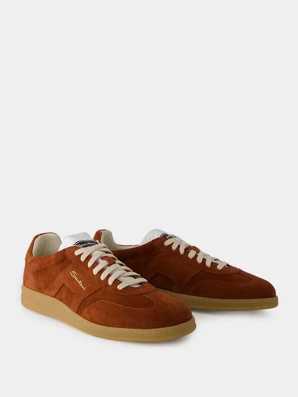 Santoni Lace-up Suede Sneakers