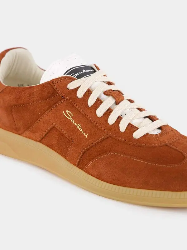 Santoni Lace-up Suede Sneakers
