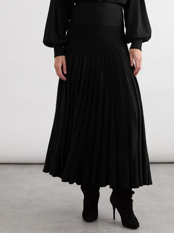 Alaïa Pleated Low-waist Skirt