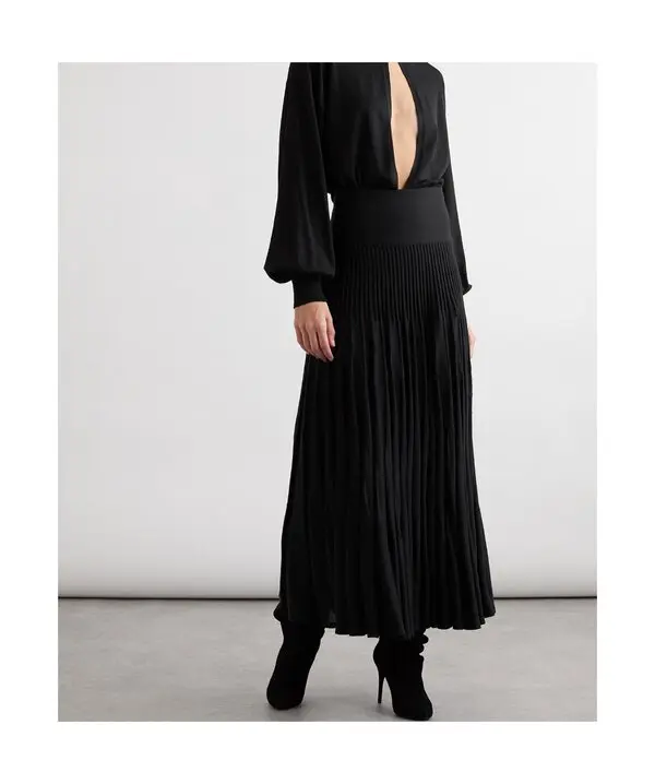 Alaïa Pleated Low-waist Skirt