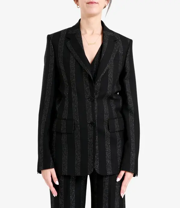 MSGM Striped Single-breasted Blazer - Black