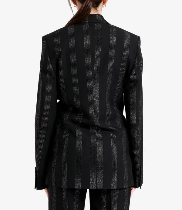 MSGM Striped Single-breasted Blazer - Black