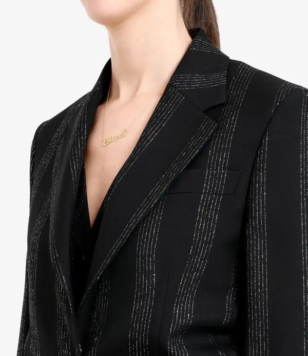 MSGM Striped Single-breasted Blazer - Black