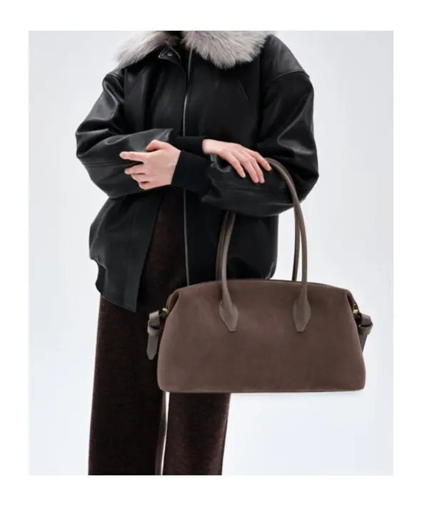 Yuzefi Brioche Suede-finish Tote Bag - Nutmeg