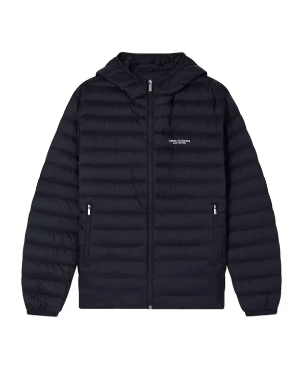 Armani Exchange Quilted Down Jacket With Hood - Black