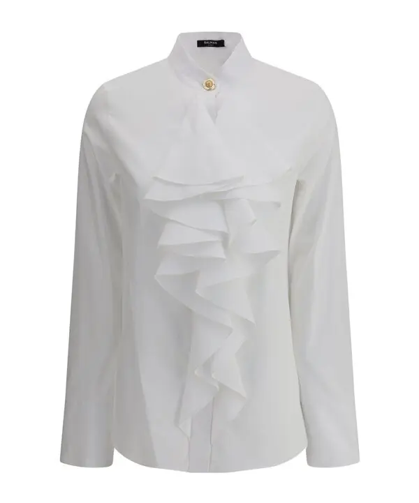 Balmain Ruffled Long-sleeved Shirt
