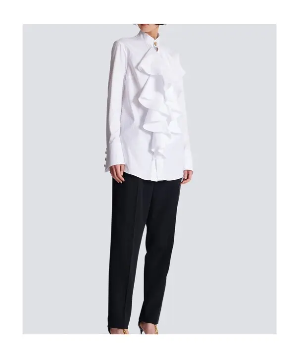 Balmain Ruffled Long-sleeved Shirt