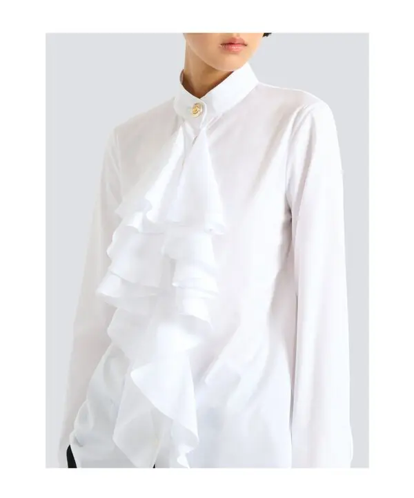 Balmain Ruffled Long-sleeved Shirt