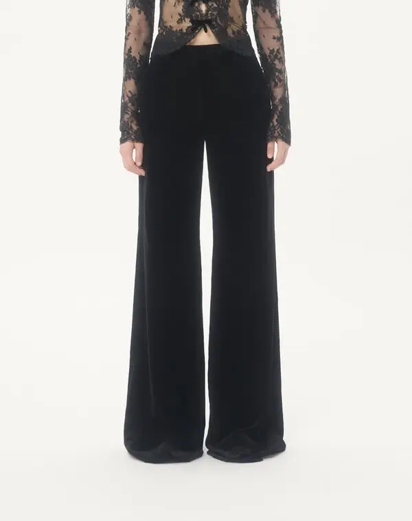 Valentino Garavani Wide Leg Velvet Trousers