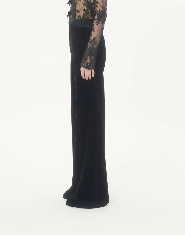 Valentino Garavani Wide Leg Velvet Trousers