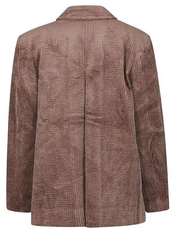 GANNI Single-breasted Corduroy Blazer - Brown