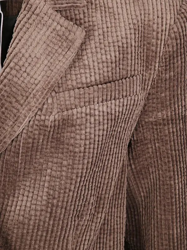 GANNI Single-breasted Corduroy Blazer - Brown