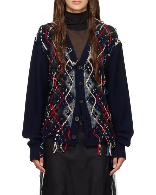 MAISON MARGIELA Cut-out Detailed Knitted Cardigan