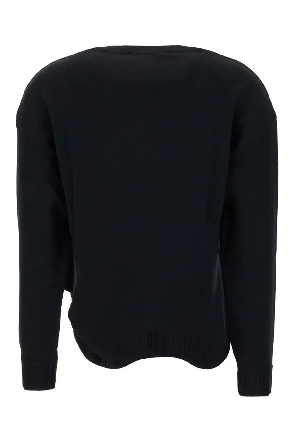 Moschino Asymmetric Hem Crewneck Knitted Jumper