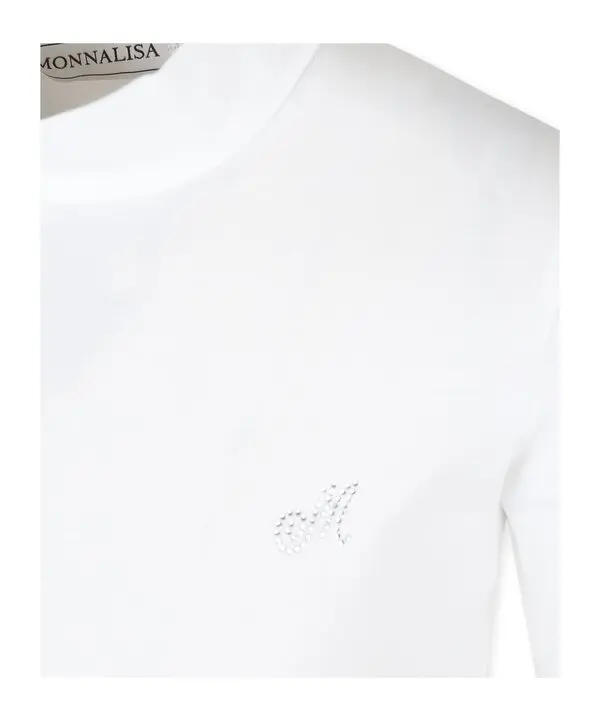 Monnalisa Logo Appliqué Long Sleeve T-shirt