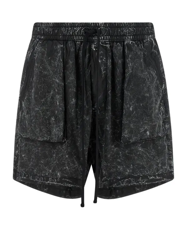 THOM KROM Marble Effect Bermuda Shorts - Black