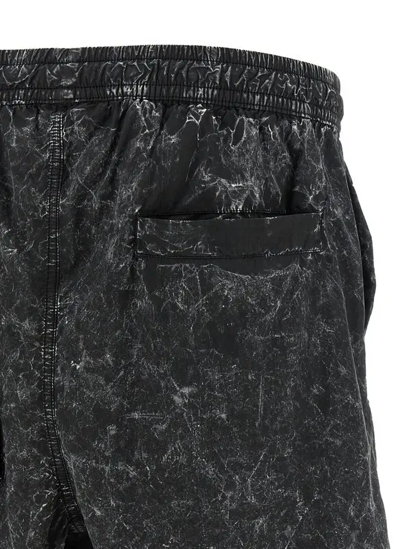THOM KROM Marble Effect Bermuda Shorts - Black