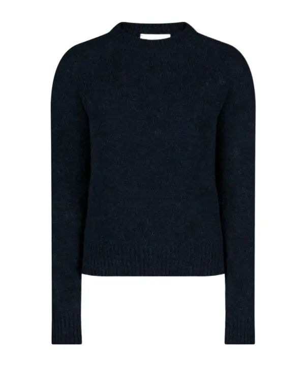 Dries Van Noten Long-sleeved Knitted Sweater - Navy Blue
