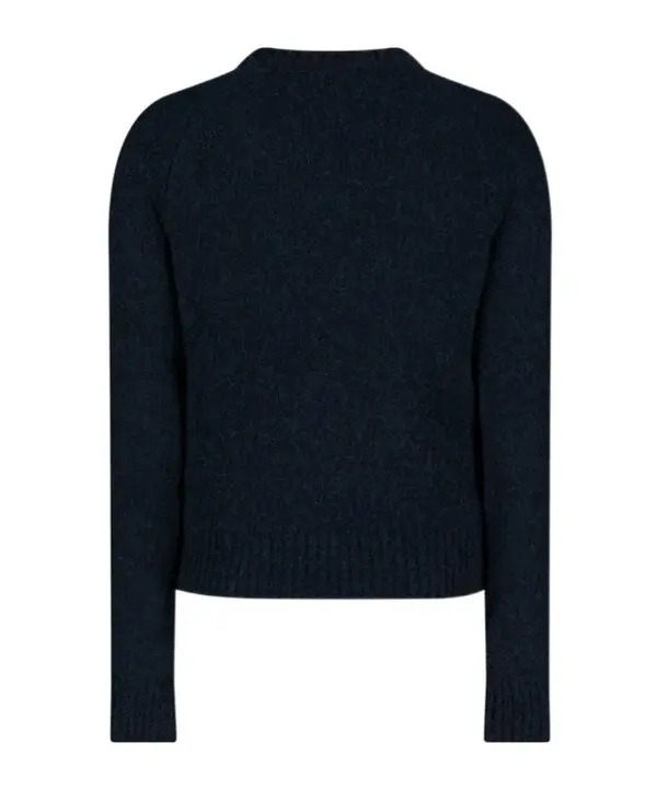 Dries Van Noten Long-sleeved Knitted Sweater - Navy Blue