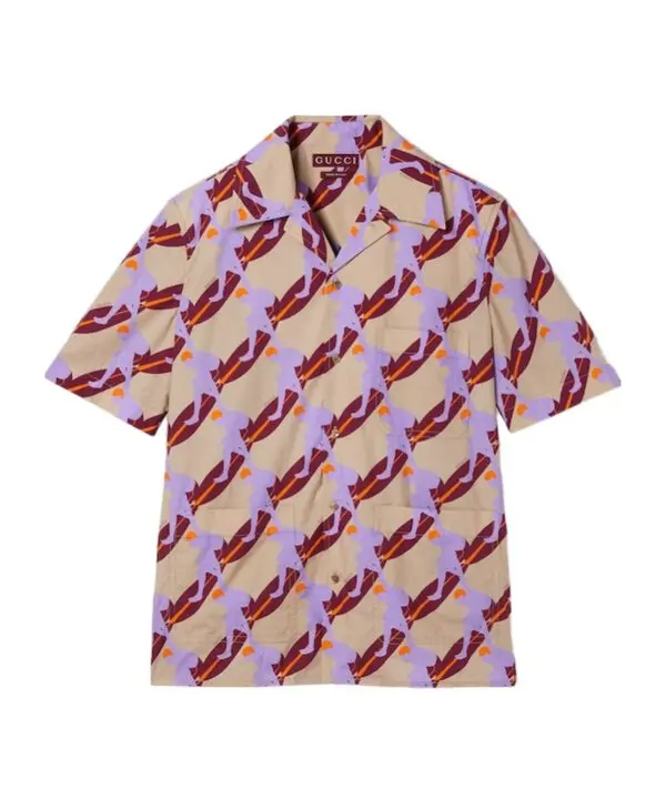 Gucci Graphic Print Short-sleeve Shirt - Beige