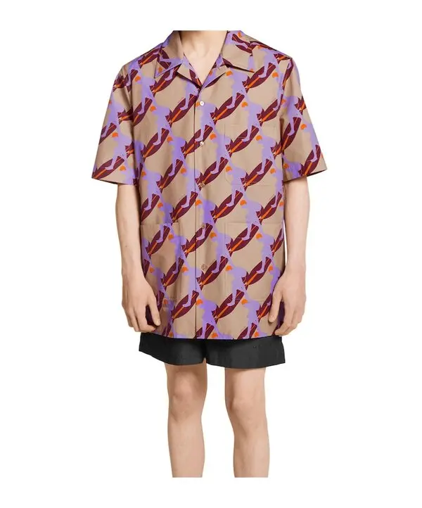 Gucci Graphic Print Short-sleeve Shirt - Beige