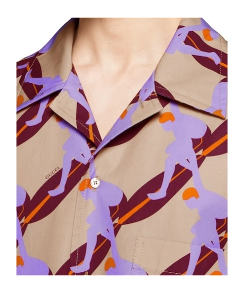 Gucci Graphic Print Short-sleeve Shirt - Beige