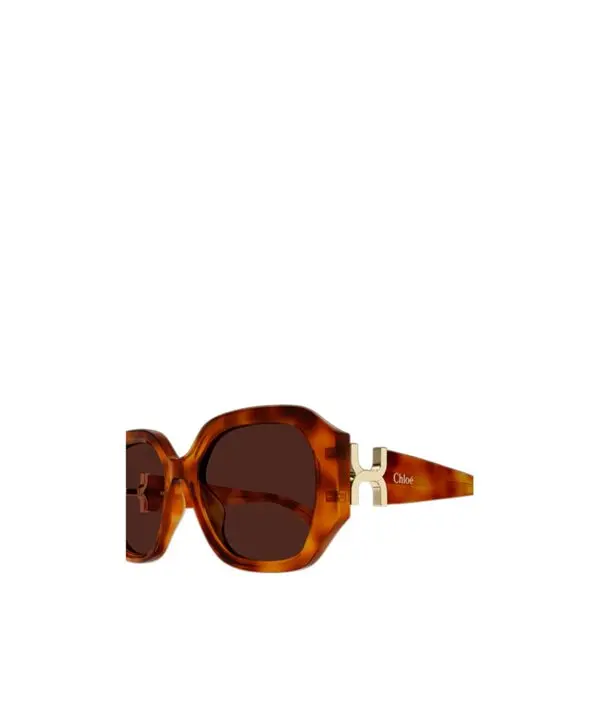 Chloé Geometric Frame Sunglasses - Brown