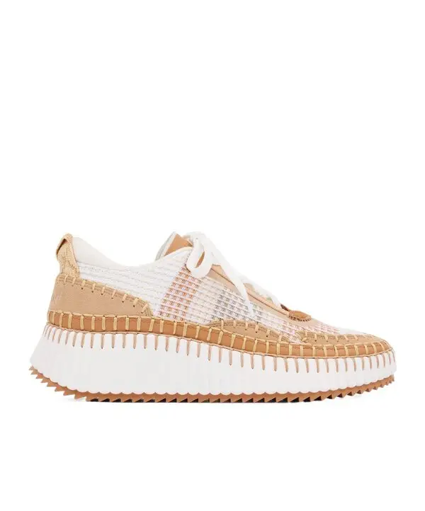Chloé Nama Lace-up Sneakers - Cinnamon Brown