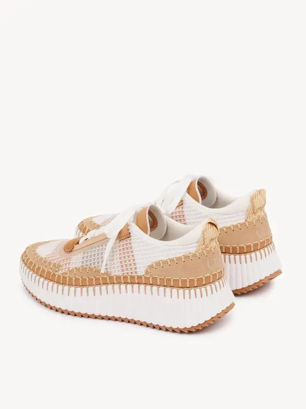 Chloé Nama Lace-up Sneakers - Cinnamon Brown