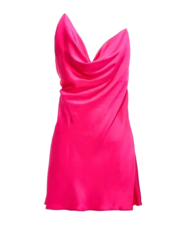 Y/project Draped Slip Satin Dress - Fuchsia