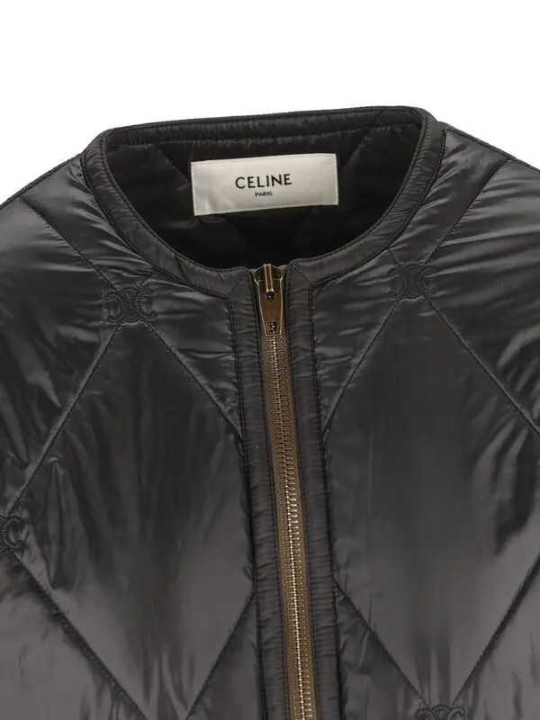 Celine Quilted Jacket In Light Nylon