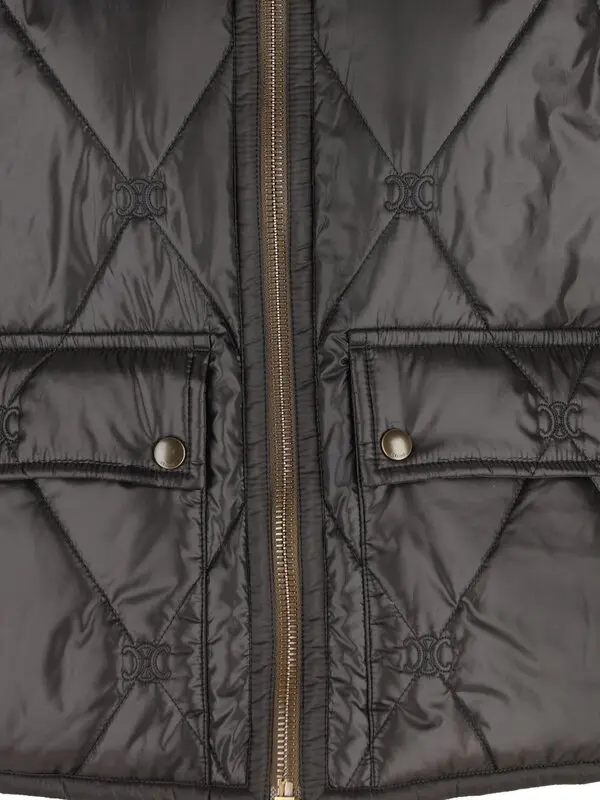 Celine Quilted Jacket In Light Nylon