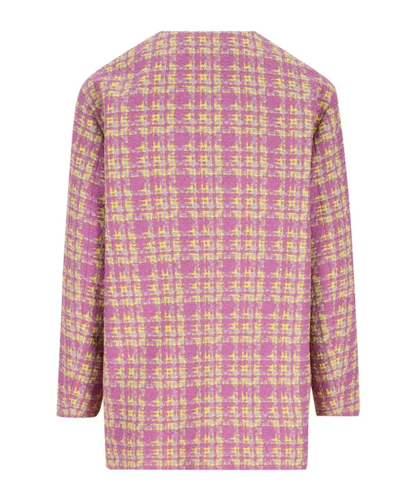 Gucci Plaid Tweed Button-up Jacket - Pink
