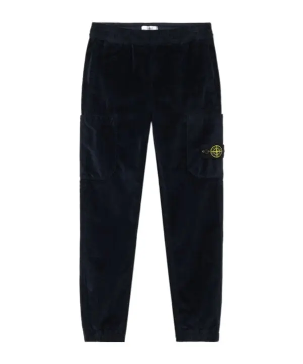 Stone Island Corduroy Trousers With Cargo Pockets - Navy Blue