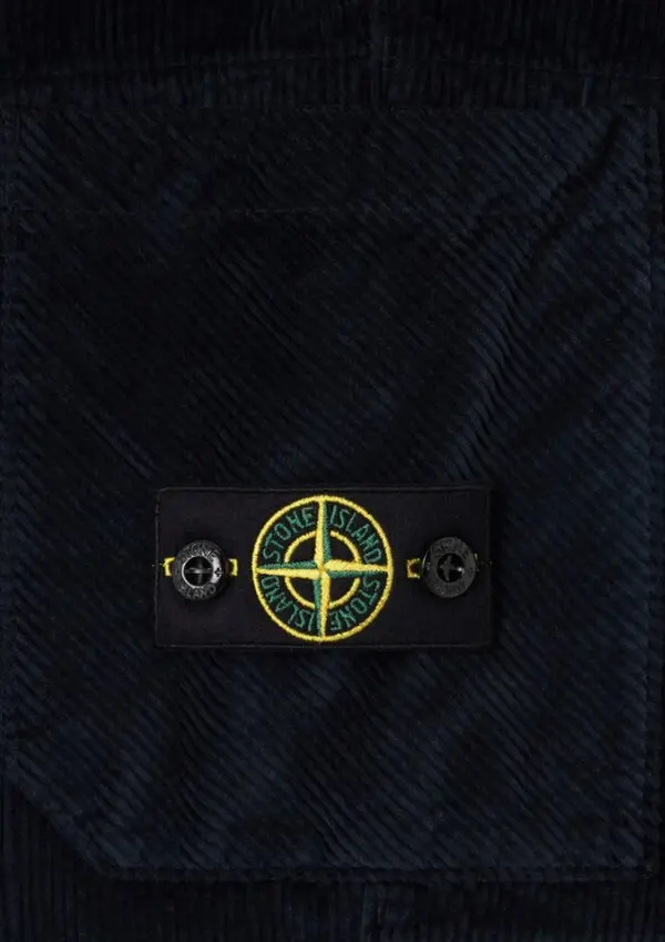 Stone Island Corduroy Trousers With Cargo Pockets - Navy Blue