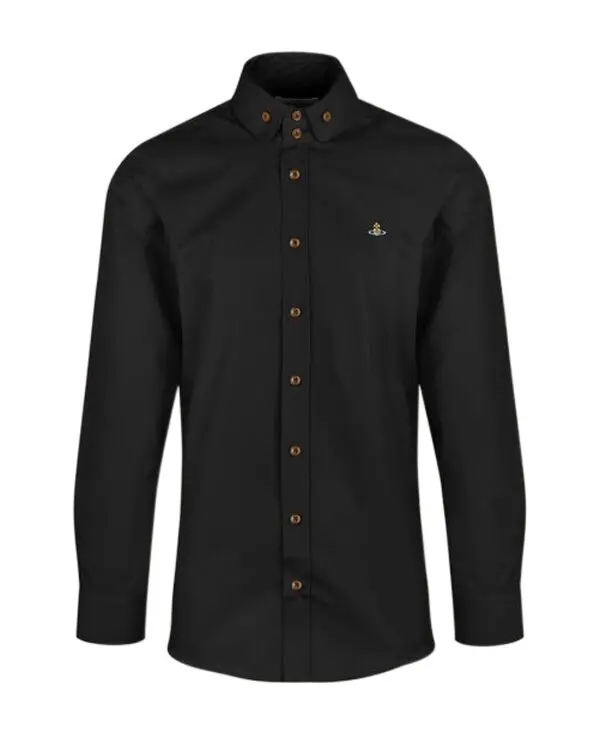 VIVIENNE WESTWOOD Orb Logo-embroidered Cotton Shirt
