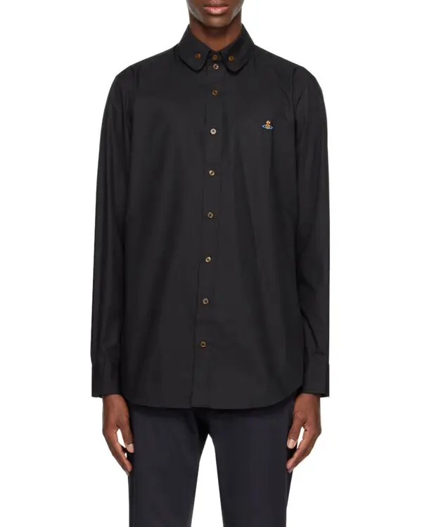 VIVIENNE WESTWOOD Orb Logo-embroidered Cotton Shirt