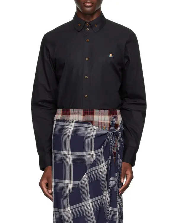 VIVIENNE WESTWOOD Orb Logo-embroidered Cotton Shirt