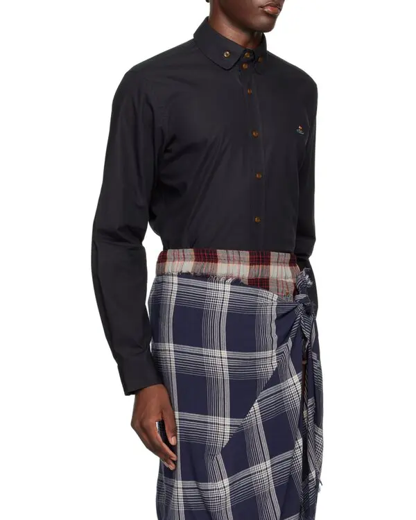 VIVIENNE WESTWOOD Orb Logo-embroidered Cotton Shirt