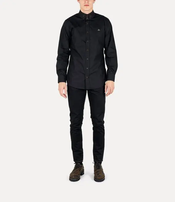 VIVIENNE WESTWOOD Orb Logo-embroidered Cotton Shirt